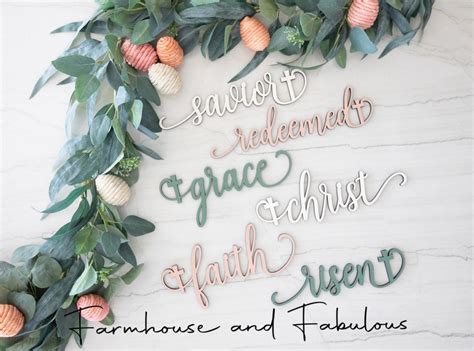 Religious Easter Words Plate Words Laser Cut File Easter Etsy