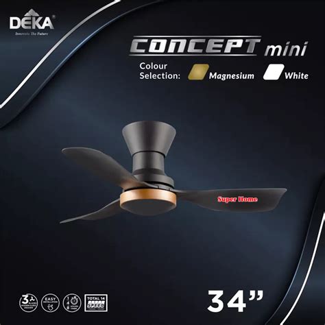 Deka Concept Mini Deka Fan 34 Inch 3 Blades Dc Motor Ceiling Fan With