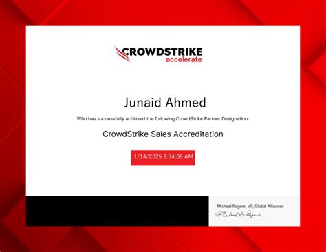 Crowdstrike Cybersecurity Salesaccreditation Cyberthreats… Junaid Ahmed