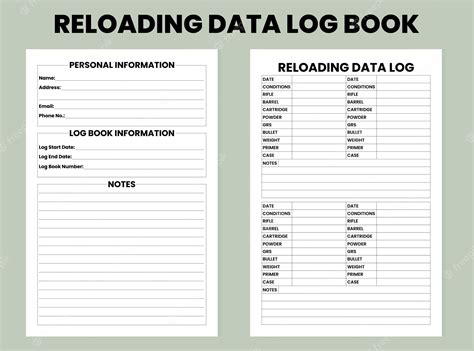 Premium Vector Reloading Data Log Book For Kdp Interior