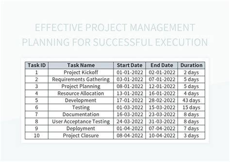 Mastering Project Management Planning For Successful Execution Excel Template Free Download