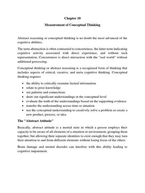 Chapter 10 Measurement Of Conceptual Thinking Pdf Thought Attitude Psychology