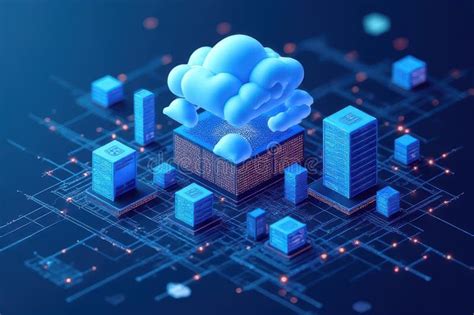 Database Infrastructure And Cloud Computing Visualization Stock Illustration Illustration Of