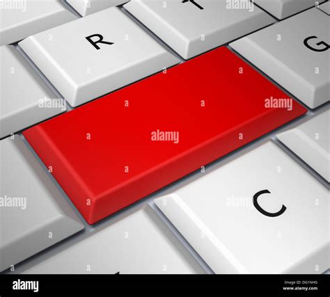 Blank Computer Keyboard Key Showing Red Empty Copyspace Online Stock Photo Alamy