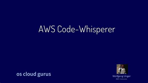 aws code whisperer a introduction youtube