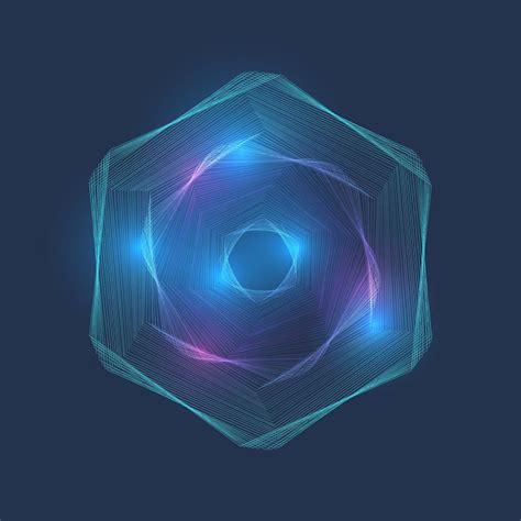 Premium Vector Hex Vortex Dotted Lines Connection