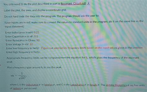 Solved You Only Need To Do The Plot Described In Part A