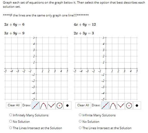 solved graph each set of equations on the graph below it