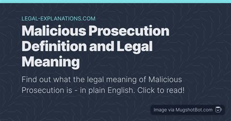 Malicious Prosecution Definition What Does Malicious Prosecution Mean