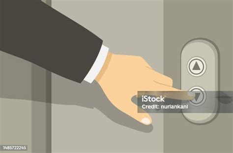 사업가 또는 매니저가 엘리베이터 버튼을 누르는 손 통화 버튼 패널을 들어 올립니다 강철에 대한 스톡 벡터 아트 및 기타 이미지