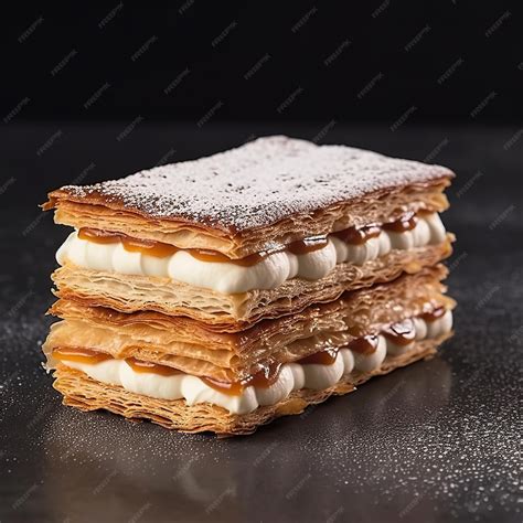 Premium Ai Image Mille Feuille Cake
