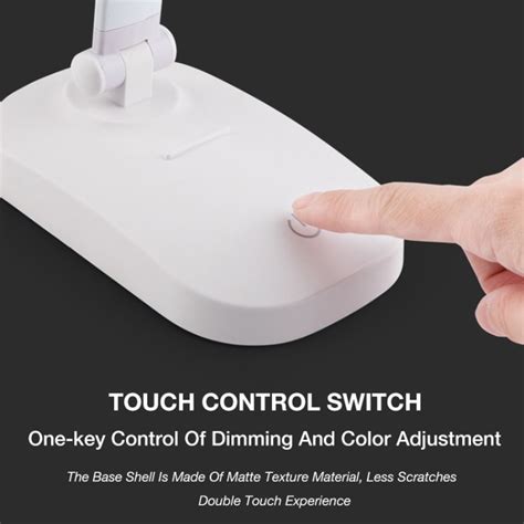 Ws 2020 โคมไฟตั้งโต๊ะ Led พับได้ Touch Dimming โคมไฟข้างเตียง สไตล์ ปลั๊กตรง 3 สี สีน้ำเงิน