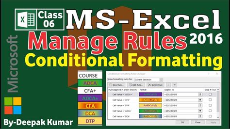 Conditional Formatting Part Excel Video Class YouTube