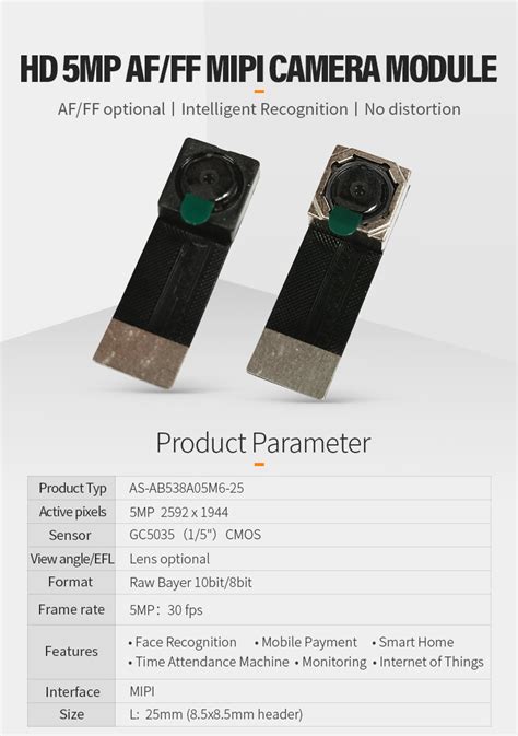 Mini Camera Module MP GC CMOS Image Sensor Fixed Focus MIPl Small Size