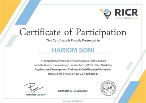 Hariom Soni On Linkedin Desktop Application Training And Certification Workshop