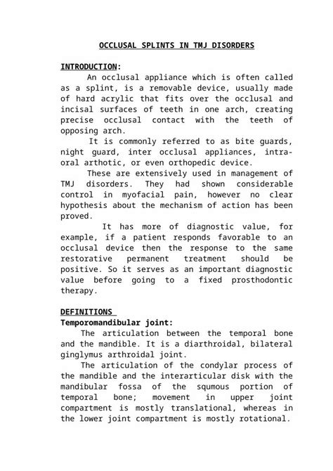 Doc Occlusal Splints In Tmj Rx Dokumen Tips