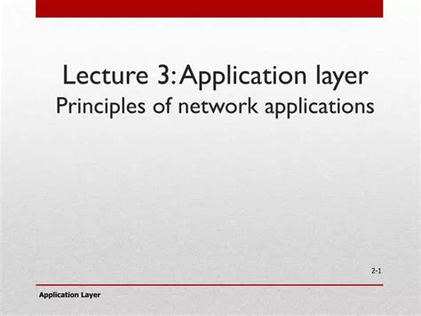 Ppt Lecture 3 Application Layer Principles Of Network Applications