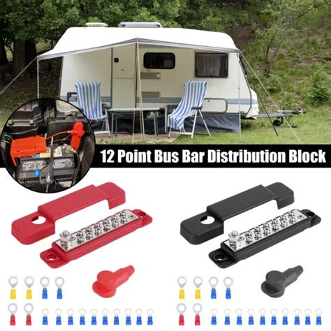 12 Point Busbar Bus Bar Power Distribution Block 180a 48v Dc Red £9 93 Picclick Uk