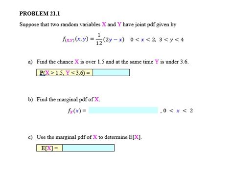 Solved Problem 211suppose That Two Random Variables X ﻿and