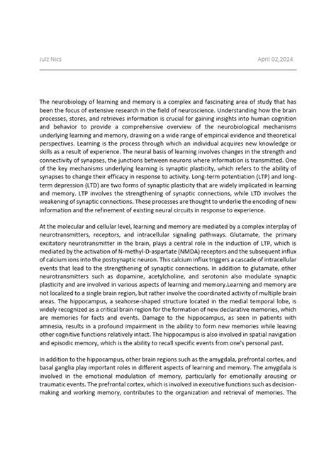 Neurobiology Of Learning And Memory Pdf