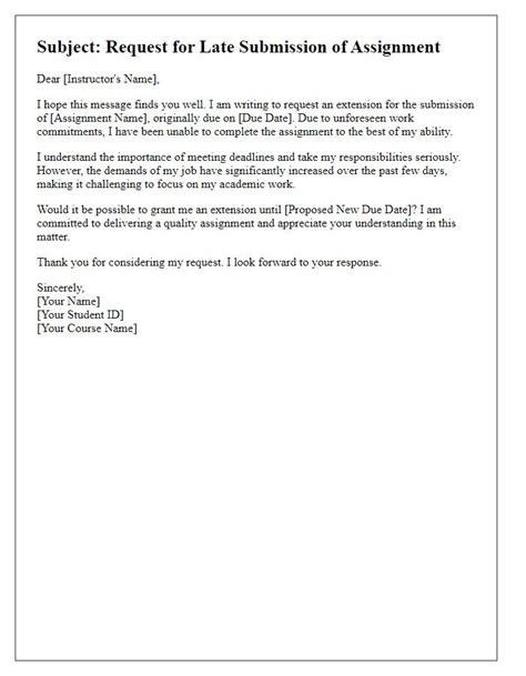 Letter Template For Requesting Late Assignment Submission Free Samples In Pdf Letterin