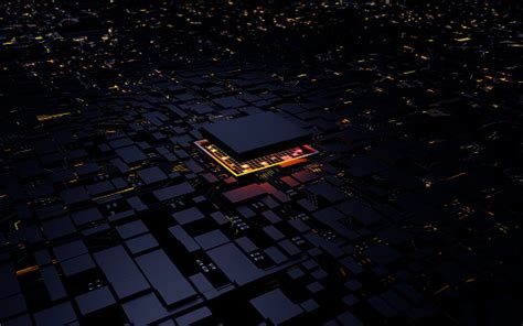 3d 렌더링 마이크로 프로세서 Cpu 칩셋 조명 회로 컴퓨터 메인 보드의 중앙 프로세서 장치 사이버 및 미래 개념 하드웨어 Ai