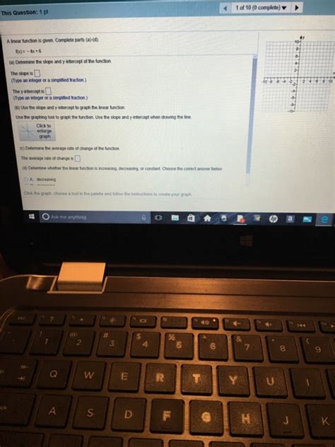 Solved A Iinear Function Is Given Complete Parts A D