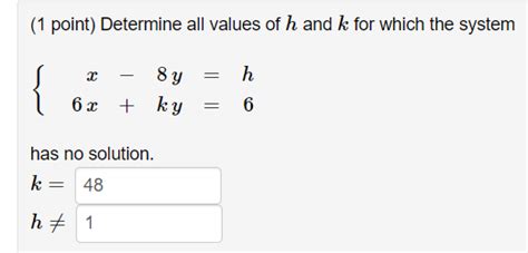 Solved Point Determine All Values Of H And K For Which Chegg Com