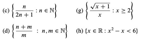 solved compute without proofs the suprema and infima of