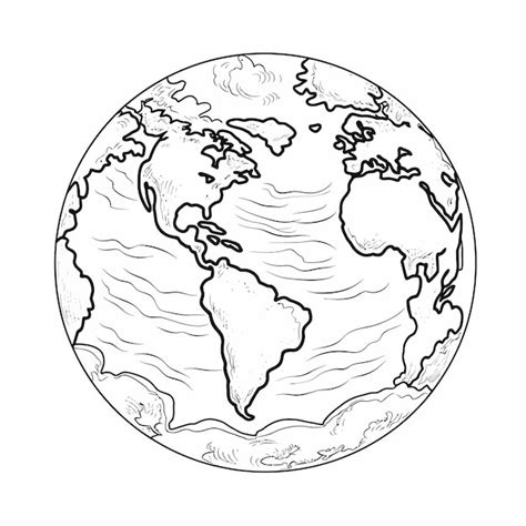 Página para colorear la tierra Vector Premium