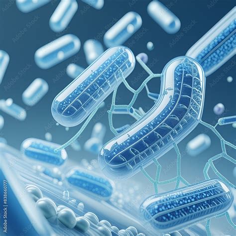 Lactic Acid Bacteria Genome Database Light Blue Color Microscope Shot