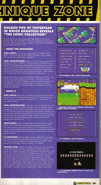 Sonic The Hedgehog 2 16 Bit Uk Megatech Magazine Cheat Codes Sonic The Hedgehog 2 16 Bit