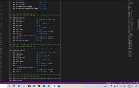 Solved My Cobol Program Is Having The Report Come
