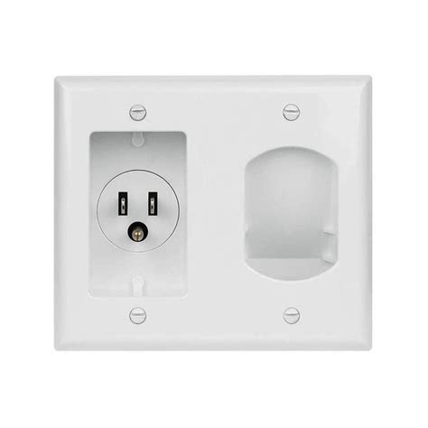 2 Gang Low Voltage Pass Through Cable Concealer Wall Plates With