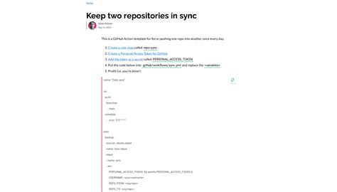 Keep Two Repositories In Sync