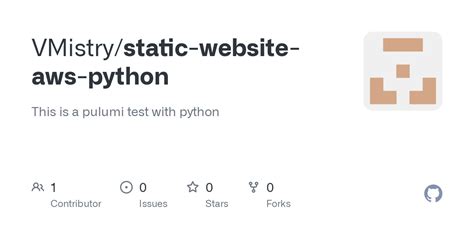 Github Vmistry Static Website Aws Python This Is A Pulumi Test With Python