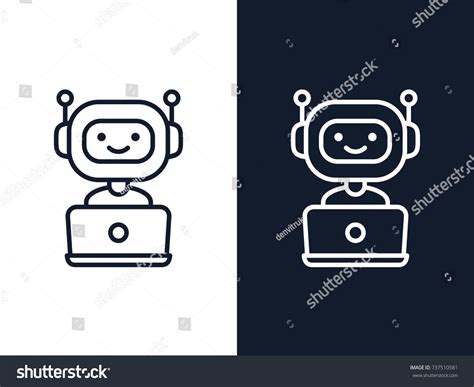 Chatbot Line Icon Bot Sign Design Stock Vector Royalty Free Shutterstock