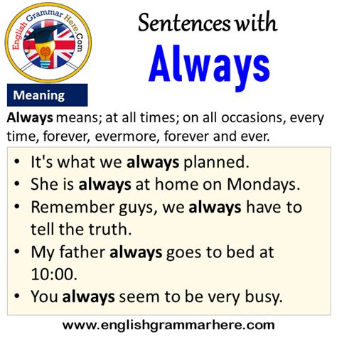 Sentences With Always Always In A Sentence And Meaning English Sentences With Always Always In A Sentence And Meaning English