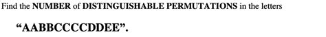 Solved Find The Number Of Distinguishable Permutations In