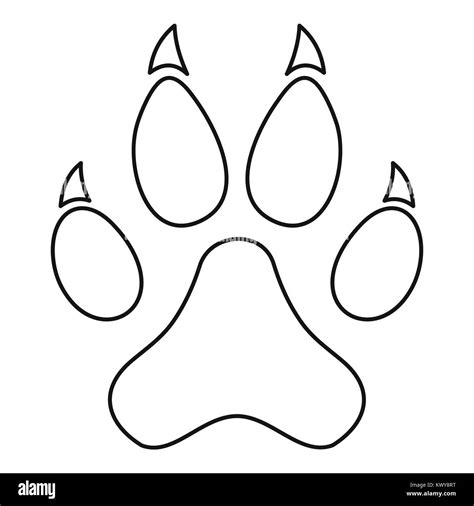 Paw Print Icon Outline Style Stock Vector Image And Art Alamy