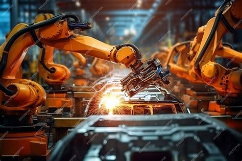 Premium Ai Image Engineers Programming Industrial Robots Realistic Photo