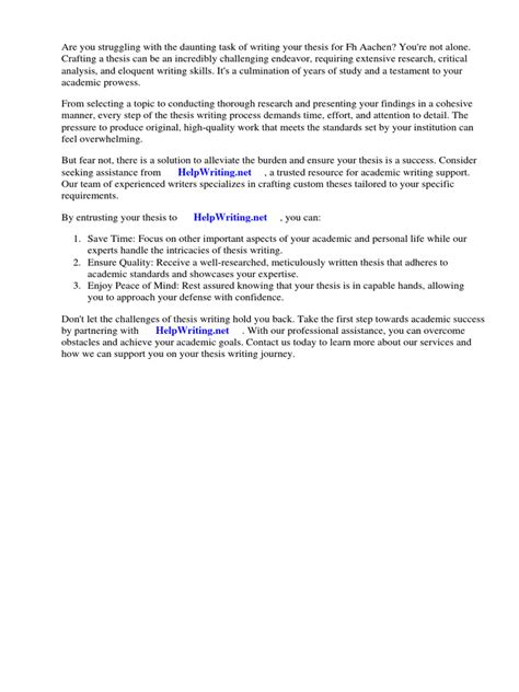 Fh Aachen Thesis Pdf Academic Degree Bachelors Degree