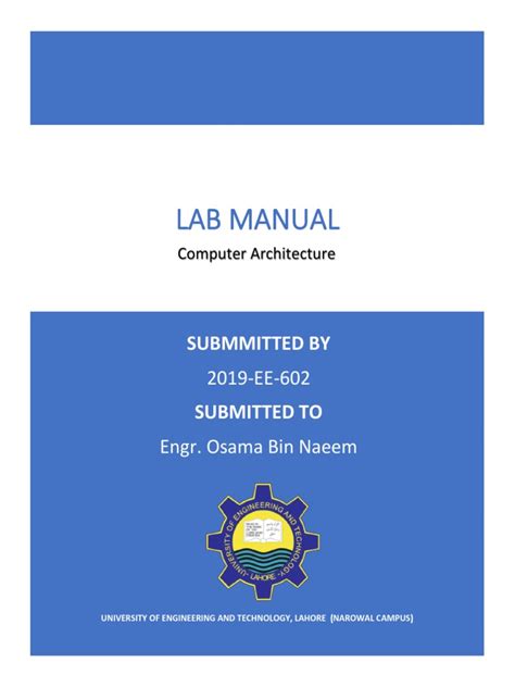 lab manual submmitted by pdf central processing unit computer