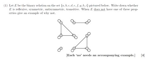Solved 1 Let E Be The Binary Relation On The Set Chegg