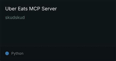 Uber Eats Mcp Server Glama