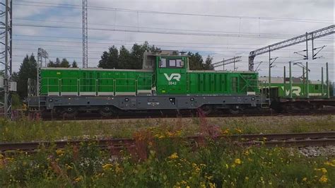 Finnish Intercity 35 And Freight Train 5137 Pulled By Dr19 At Kemi