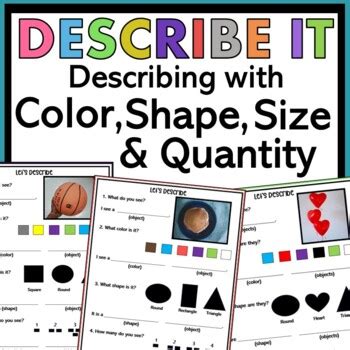 Describing By Color Shape Size Quantity By A Space To Speak TPT