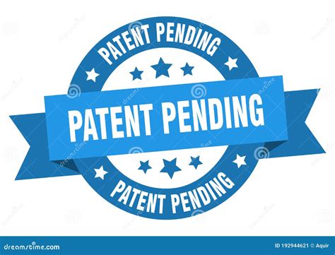 Patent Pending Round Ribbon Isolated Label Patent Pending Sign Stock Vector Illustration Of