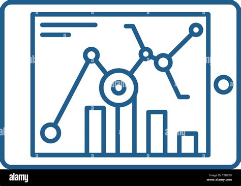 Online Statistics Line Icon Concept Online Statistics Flat Vector Symbol Sign Outline
