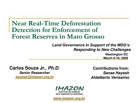 Ppt Near Real Time Deforestation Detection For Enforcement Of Forest Reserves In Mato Grosso